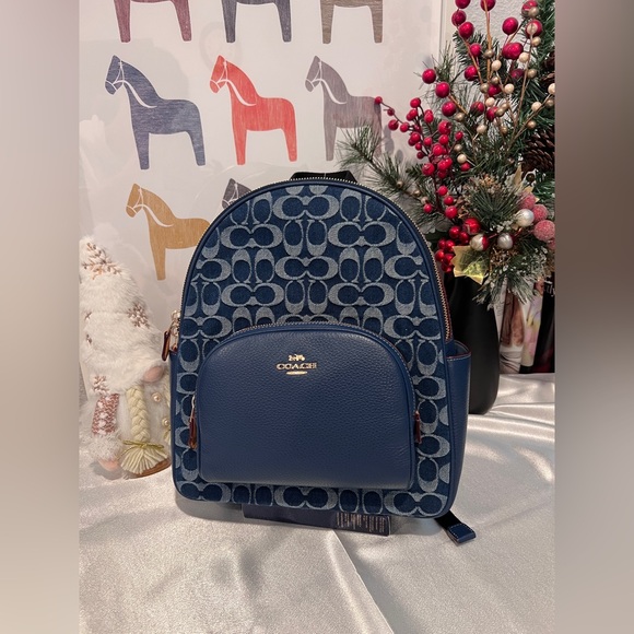 Coach | Bags | Coach Court Backpack In Signature Denim Cz778 | Poshmark
